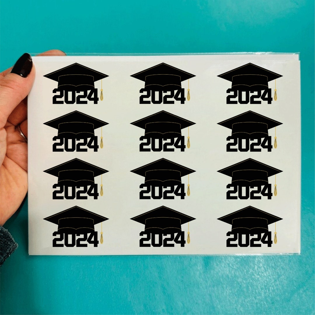 Personalized Graduation 2024 Hat Stickers, Custom Grad Cap 2024 ...