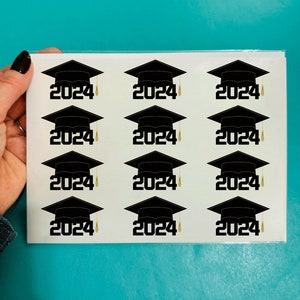 Personalized Graduation 2024 Hat Stickers, Custom Grad Cap 2024 ...