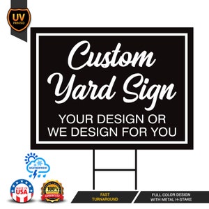 Custom Design Yard Sign - Coroplast Personalized Yard Sign, Custom Lawn ...