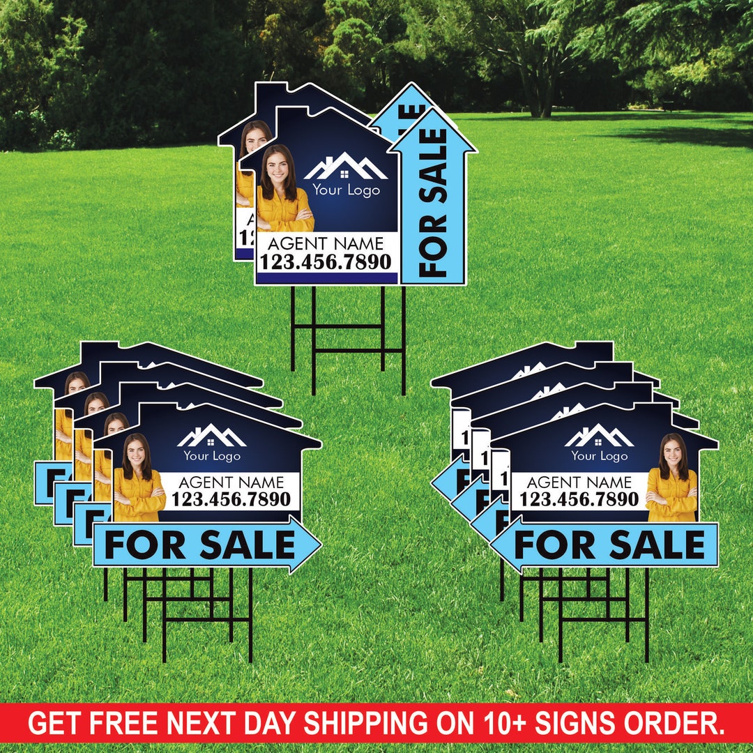 10 Pack Custom for Sale Arrow Yard Sign 18 X 24, 2 Sided Add Your Text ...