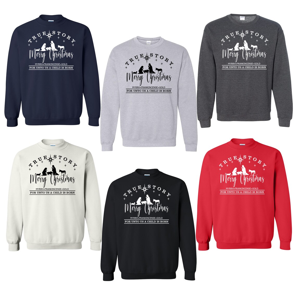 True Story Long Sleeve Shirt, Christmas True Story Nativity Unisex Long ...