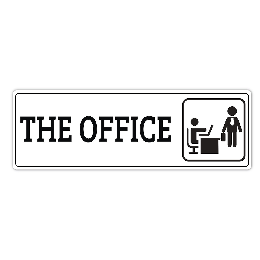 The Office Sign for Door or Wall 9" X 3", Easy to Mount Plastic Sign ...