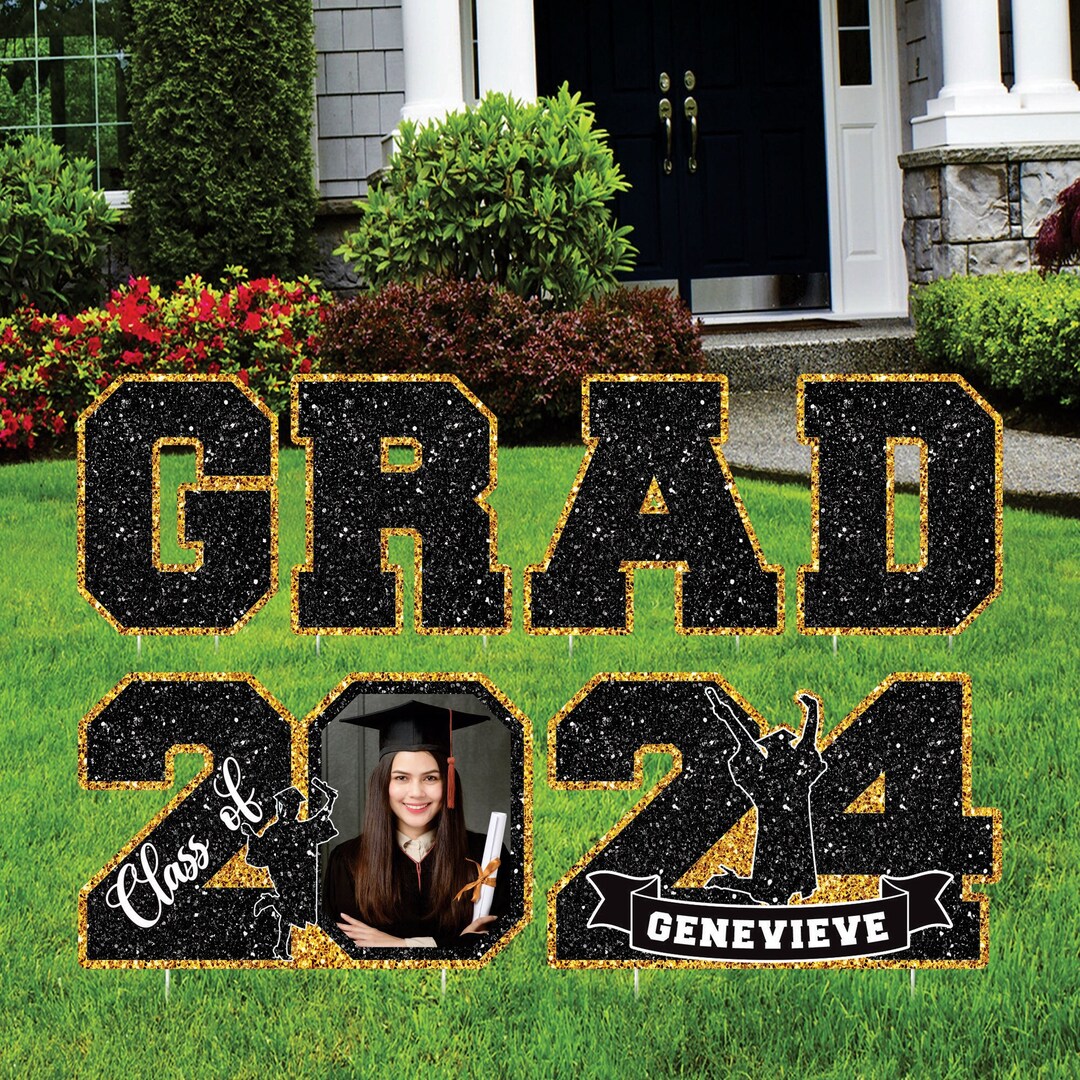 Personalized Graduation Yard Sign Letters, Custom Name Photo Graduation ...