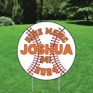 Personalized Baseball Yard Sign Decoration - Custom Team, Name, Number ...