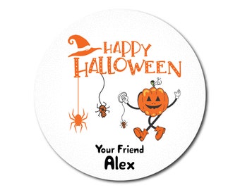 Personalized Halloween Stickers Trick or Treat Spider - Etsy