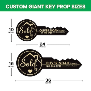 Personalized Real Estate Marketing Key Cutout Sign, Customized Realtor ...