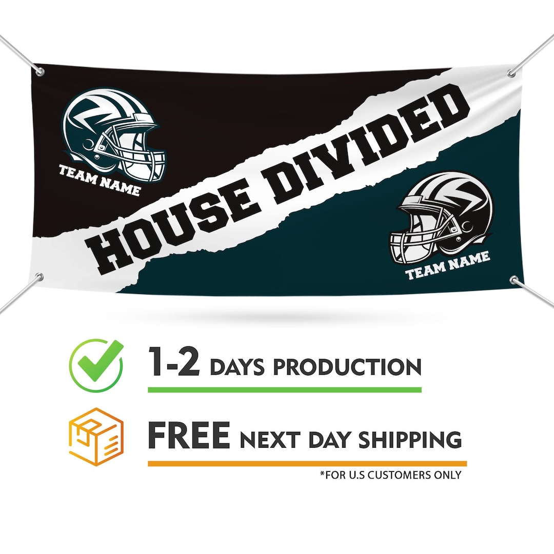 Custom House Divided Banner Sign, 13 Oz Hockey, Basketball, Baseball ...
