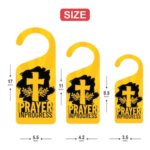 Prayer in Progress Religious Cross Door Hanger, Doorknob Sign, PVC Door ...
