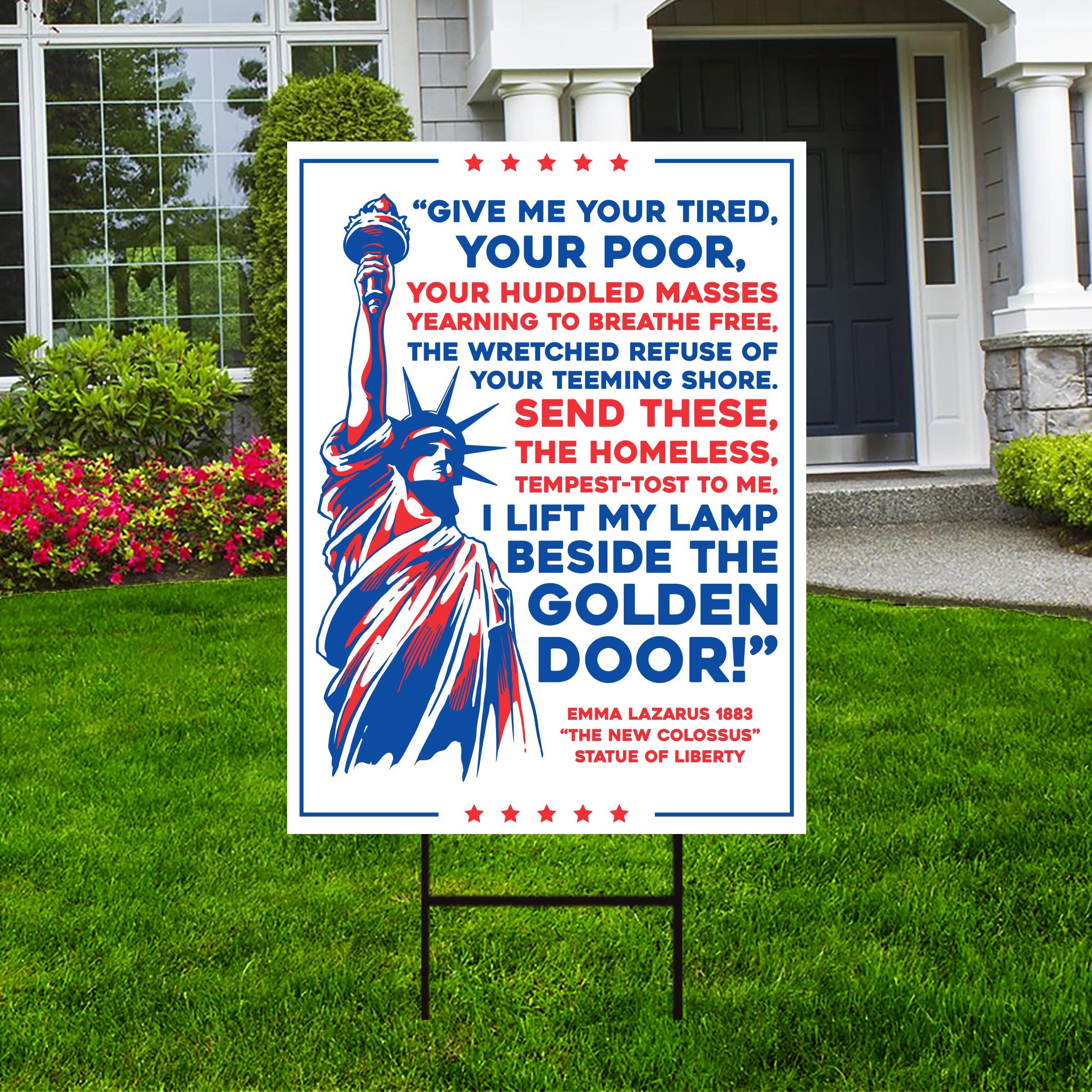 Statue of Liberty Yard Sign - Anti-trump Lawn Sign, Lady Liberty Sign ...