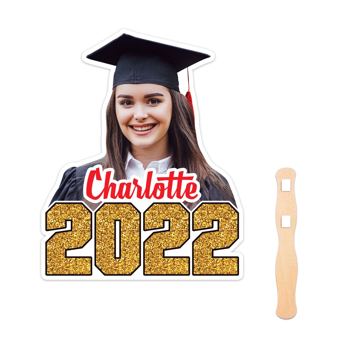 Custom Face Fans With Wooden Handle Graduation Head Grad - Etsy