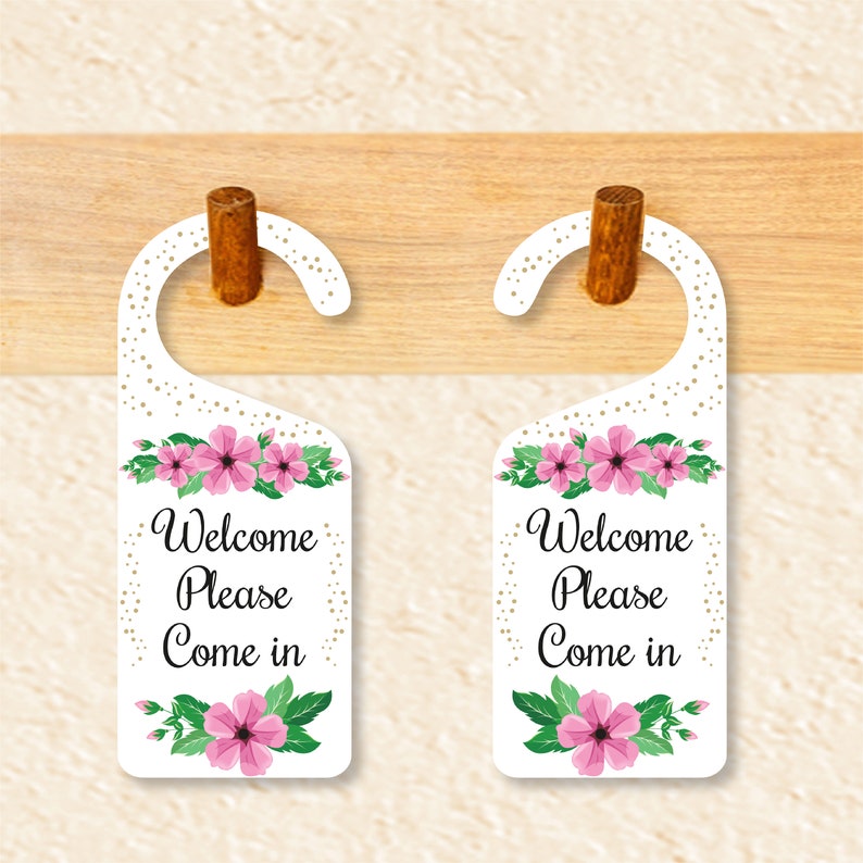 Welcome Please Come in Door Hanger, Welcome Doorknob Sign, PVC Door ...