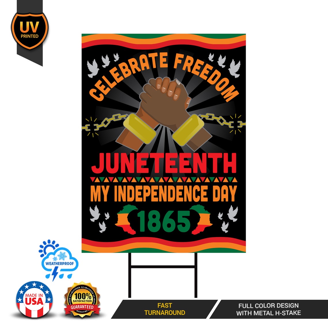 Juneteenth Day Yard Sign Coroplast June 19th 1865 Juneteenth - Etsy