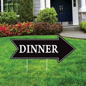 Pack of 2 Dinner Yard Signs With Arrows 23" X 10" - Coroplast Wedding ...
