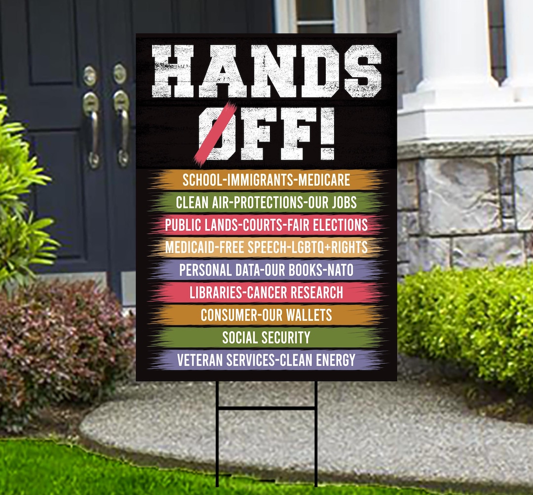 Hands off Protest Yard Sign - Resist Hate Lawn Sign, Anti-trump Sign ...