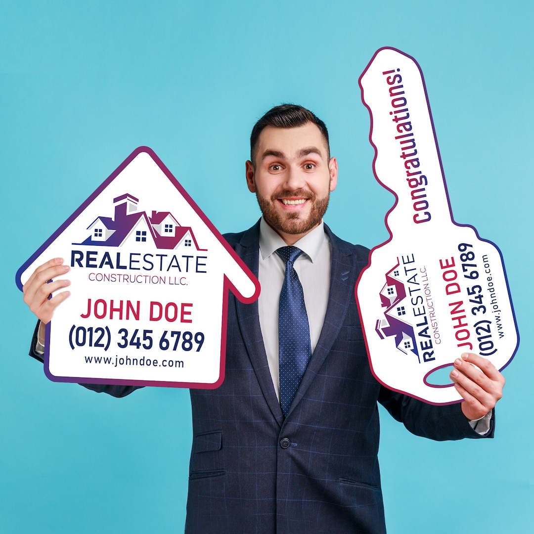 2 Pack Personalized Real Estate Marketing Closing Signs, Customized ...