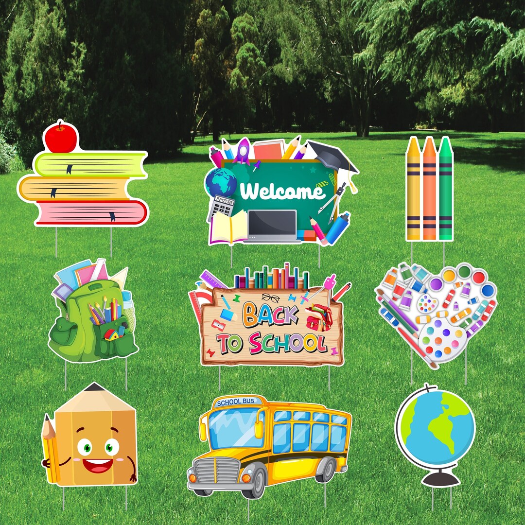 Welcome Back to School Yard Sign Decorations - 1st Day of School ...