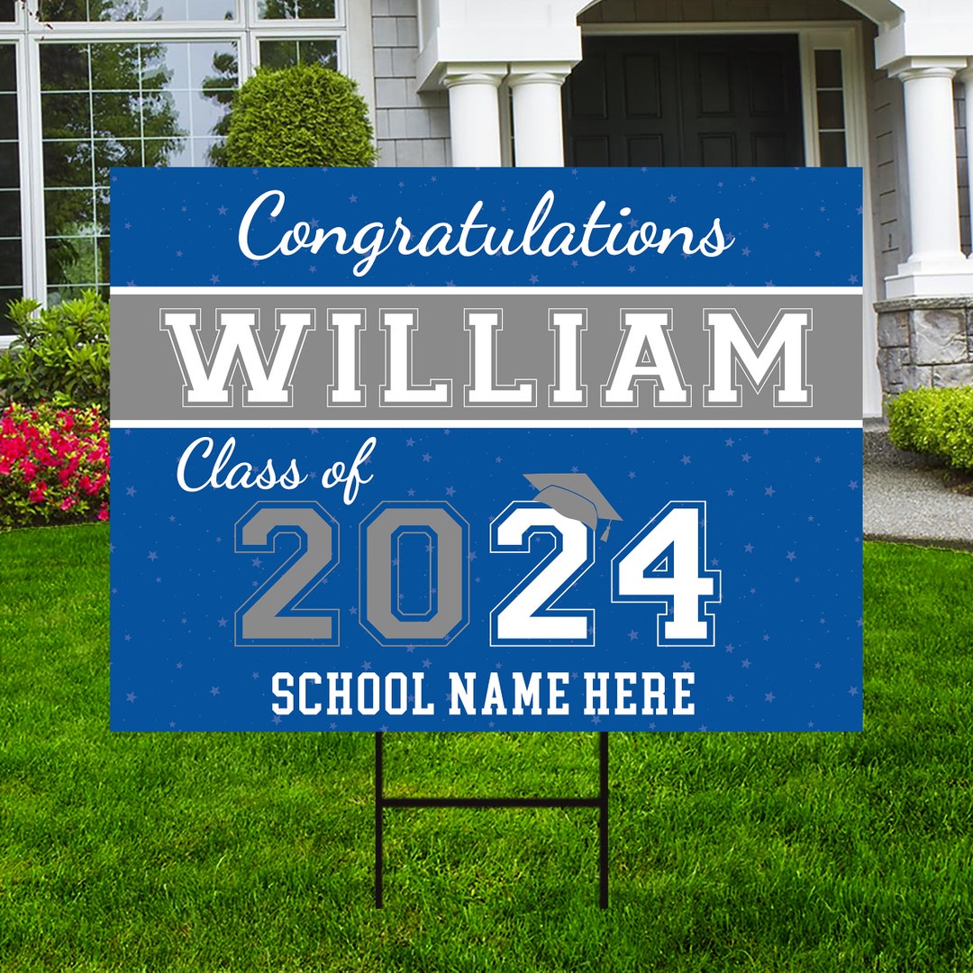 Personalized Graduation Senior Yard Sign 2024, Senior Grad Sign, Class ...