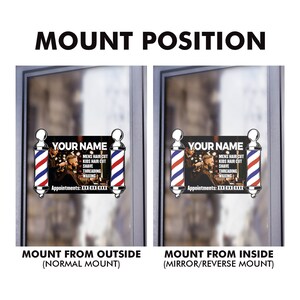 Custom Barber Shop Static Window Cling Vinyl Sticker Personalized Decal ...