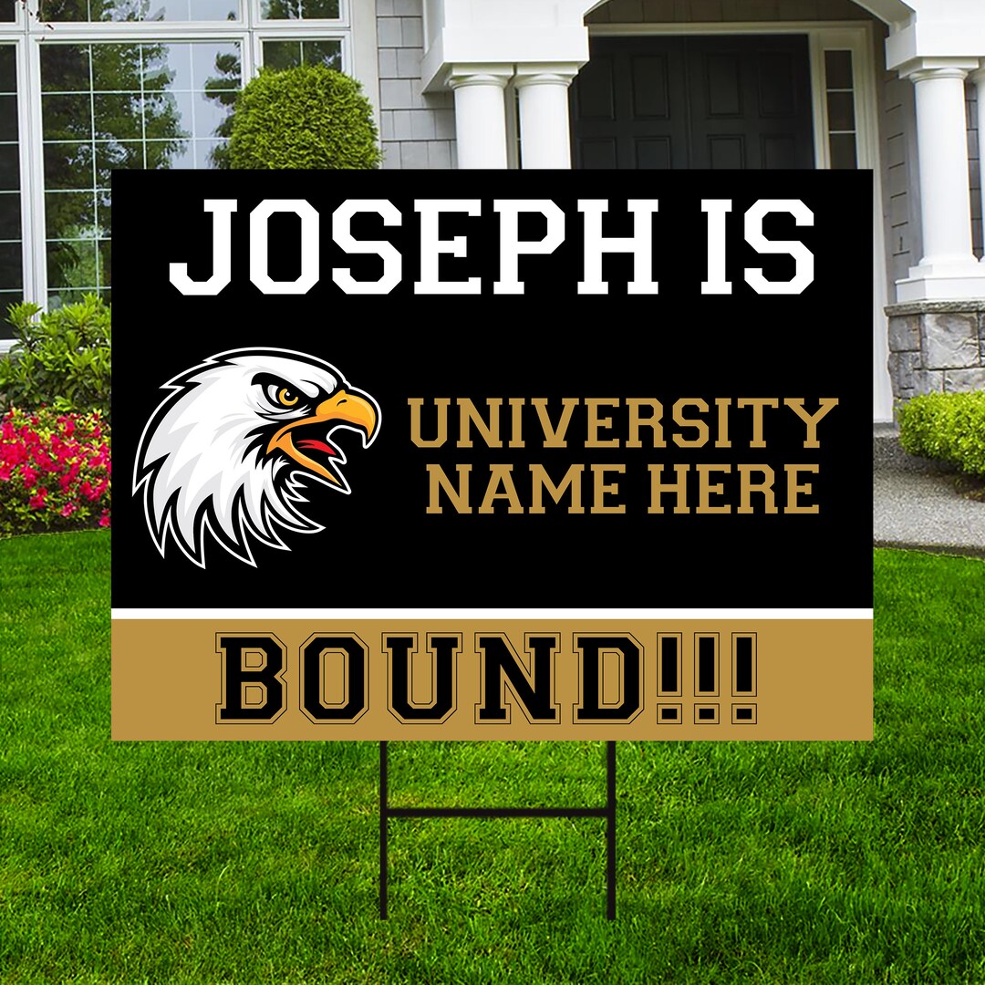 Personalized College Bound Yard Sign, College Logo Sign, Custom ...