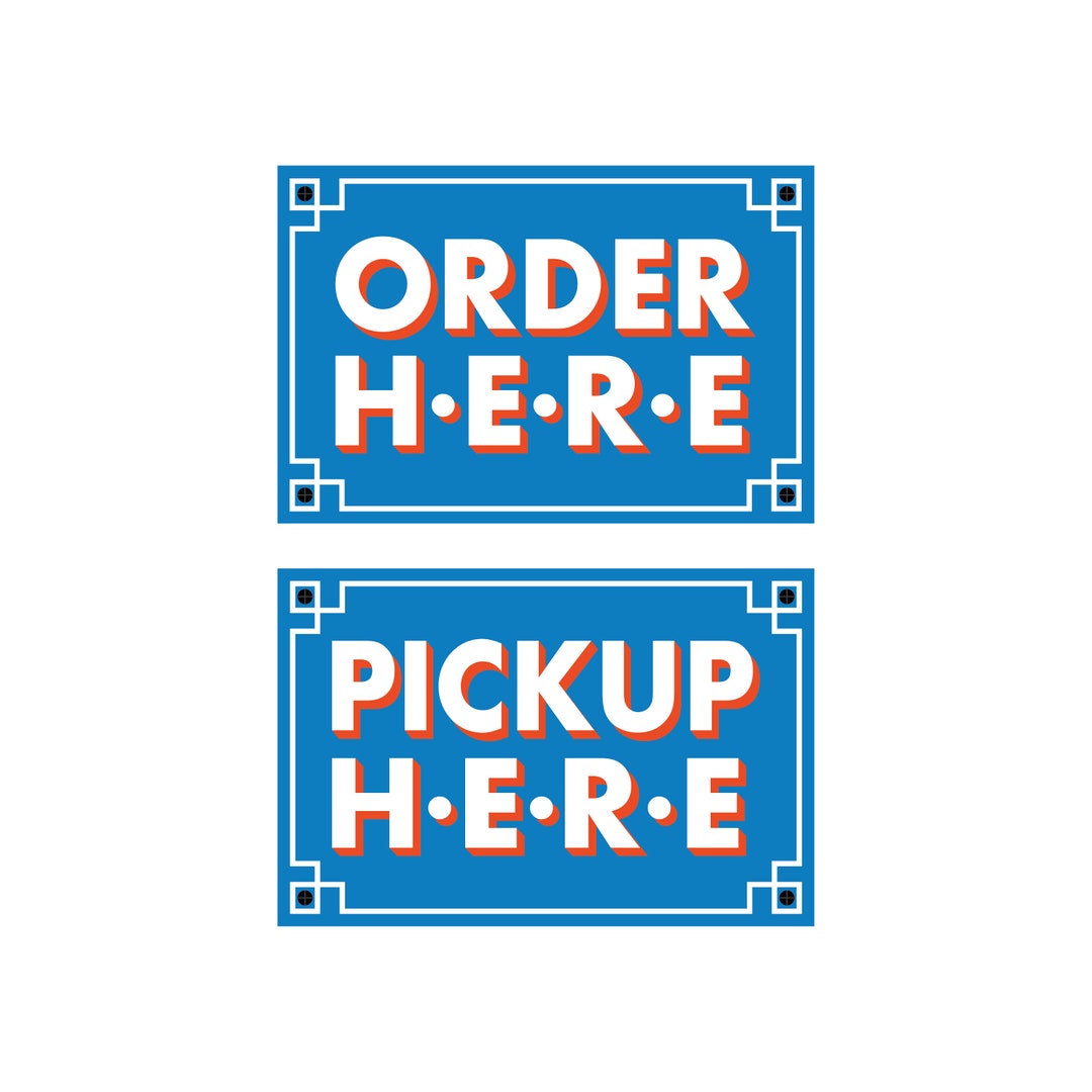 2 Pack Order Here and Pick up Here Sign 12 X 8, Easy to Mount PVC Sign ...