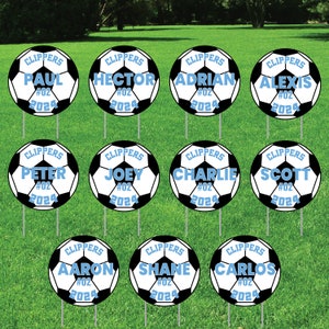 Personalized Soccer Yard Sign Decoration - Custom Team, Name, Number ...