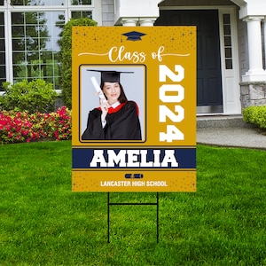 Personalized Graduation Yard Sign 2024 With Photo, 2024 Senior Grad ...