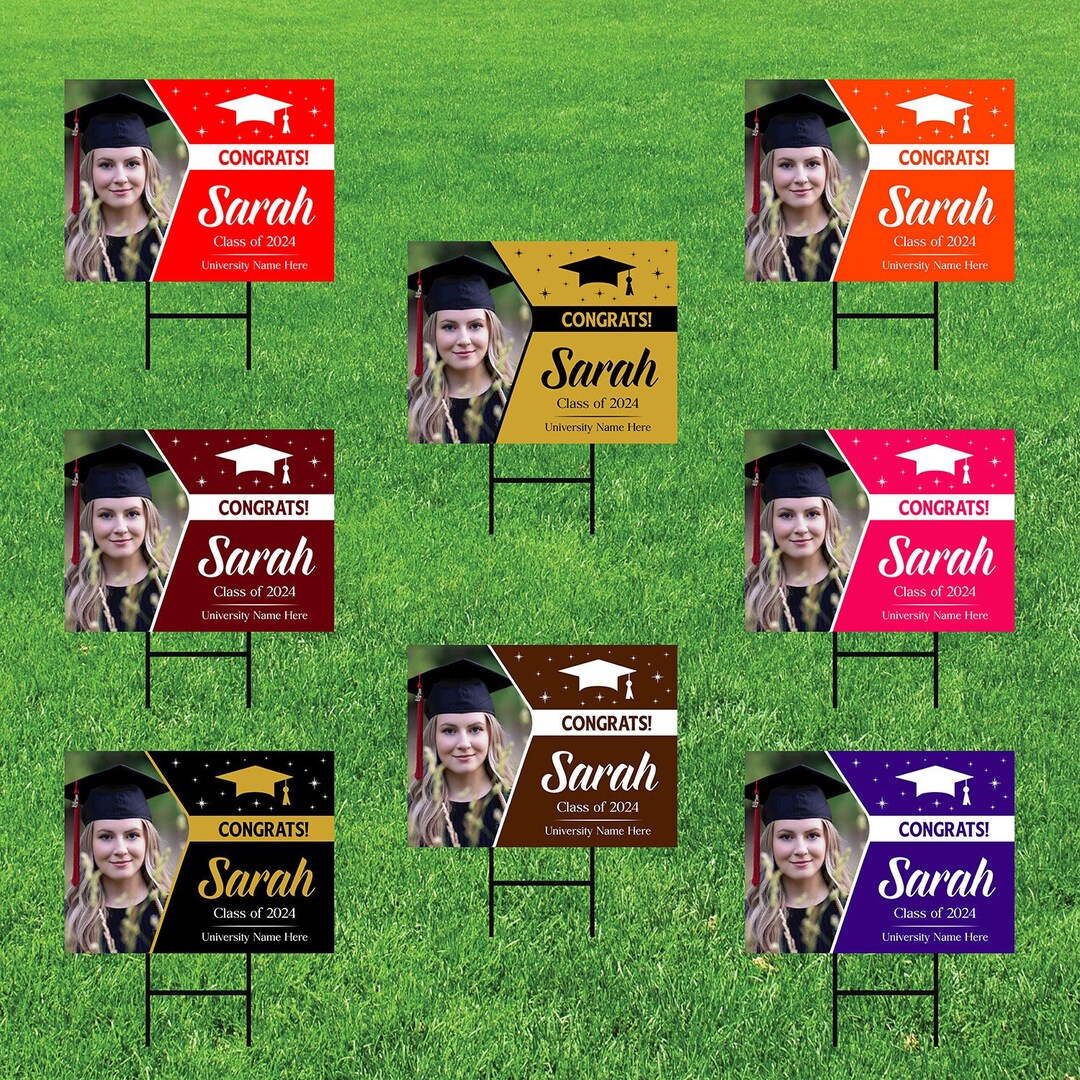 Personalized Graduation Yard Sign 2024 With Photo Grad Sign, Class of ...