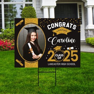 Personalized Graduation Yard Sign 2025 With Photo, 2025 Senior Grad ...