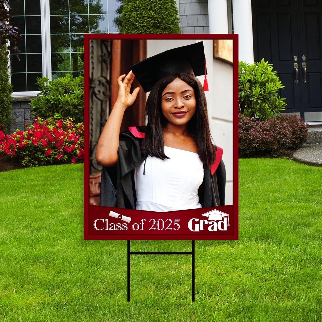Personalized Graduation Yard Sign 2025 With Photo - Grad Sign, Class of ...