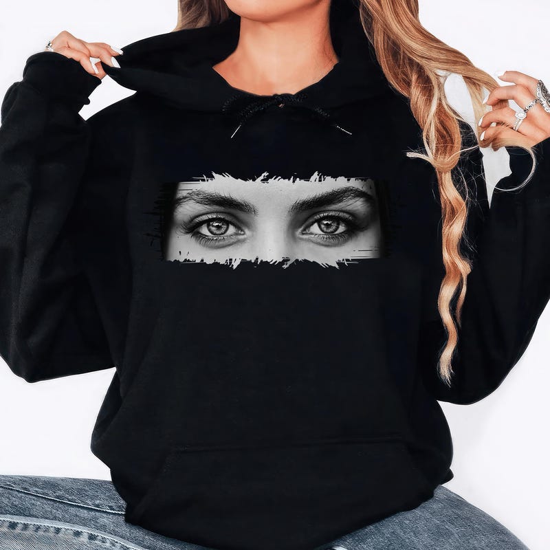 Embroidered Eyes Hoodie - Etsy
