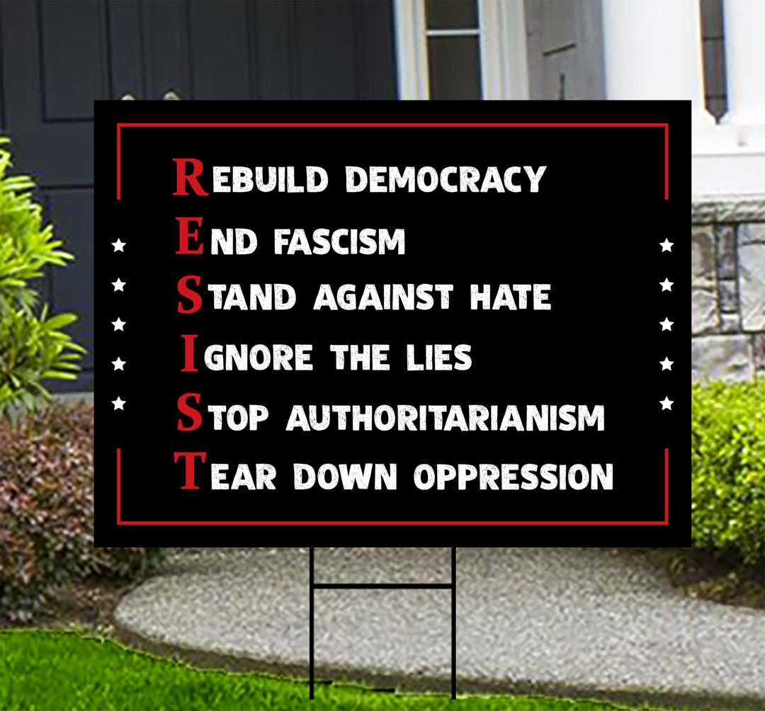 Resist Yard Sign - Resist Hate Lawn Sign, Anti-trump Sign, Social ...