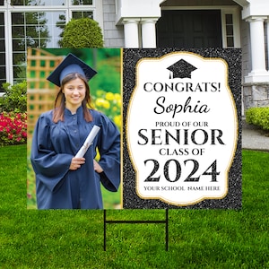 Personalized Graduation Yard Sign 2024 With Photo Grad Sign, Class of ...