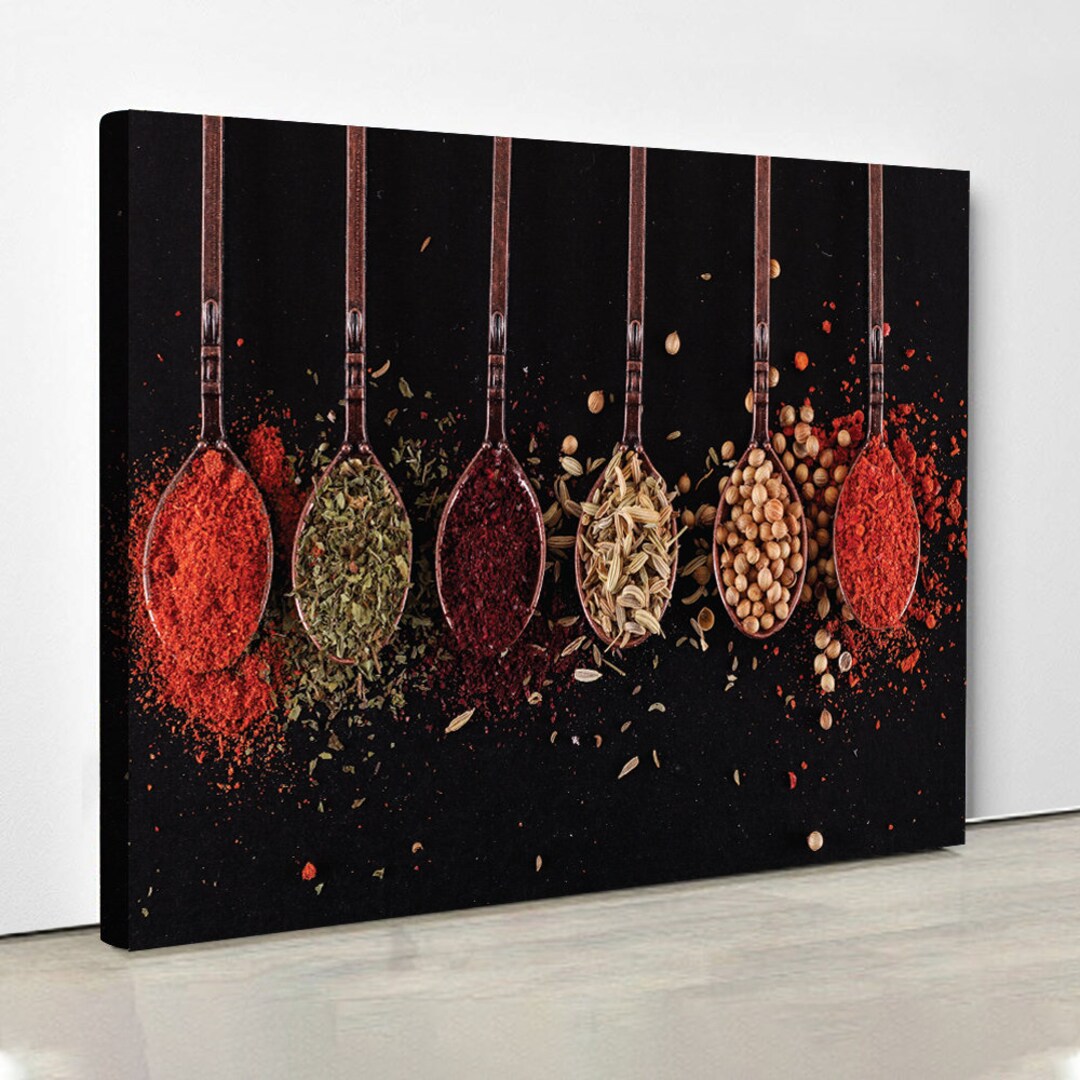 Kitchen Canvas Wall Art, Kitchen Canvas Print, Herbs Spices Kitchen ...