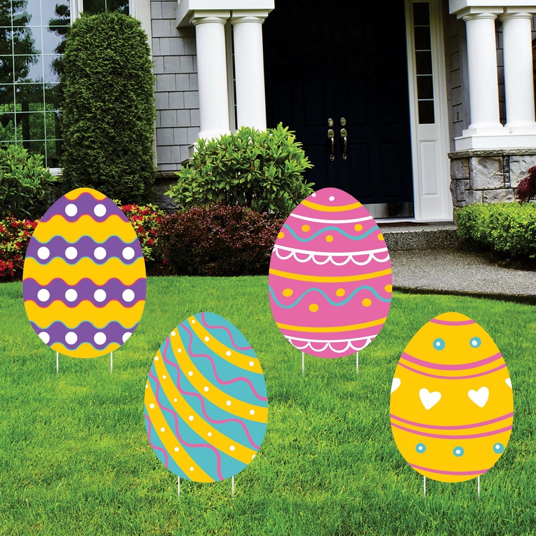 Easter Egg Yard Sign Decorations - Coroplast Easter Home Decor, Easter ...