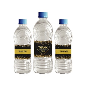 25 Pcs Thank You Water Bottle Labels, Thank You Water Bottle Wraps ...