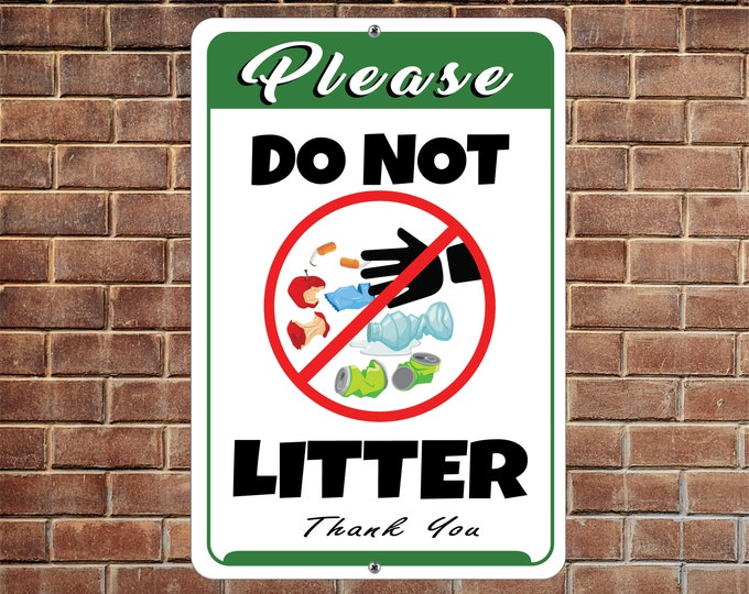 Pack of 3 Please Do Not Litter Yard Sign Coroplast Don't - Etsy