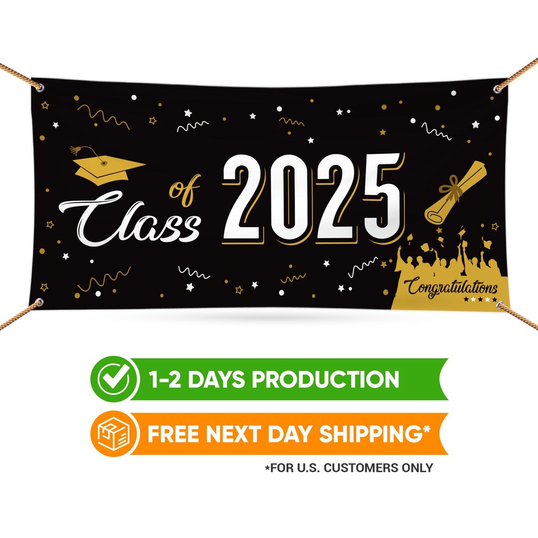 Class of 2025 Banner Sign - 13 Oz Heavy Duty Waterproof Graduation ...