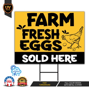 Eggs for Sale Yard Sign, Coroplast Long Lasting Rust Eggs Sold Here ...