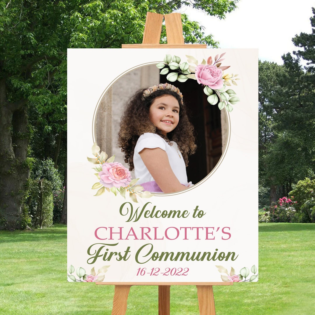 Custom First Communion Foam Board Poster Sign, My Communion Custom ...
