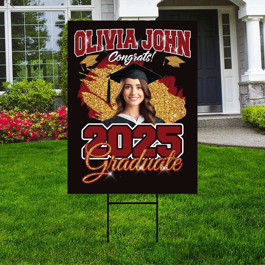 Personalized College Graduation Yard Sign 2025, College Logo Sign ...