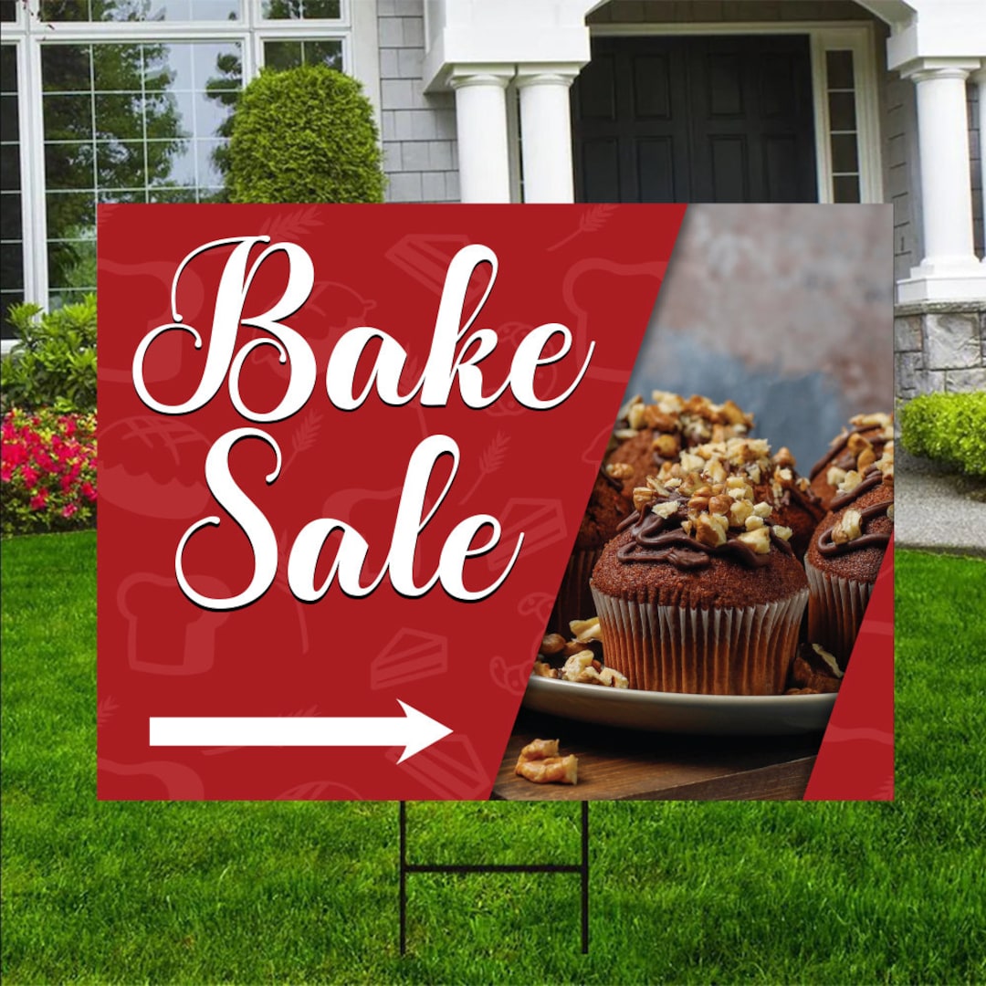 Bake Sale Yard Sign, Coroplast Visible Text Long Lasting Rust Free Bake ...