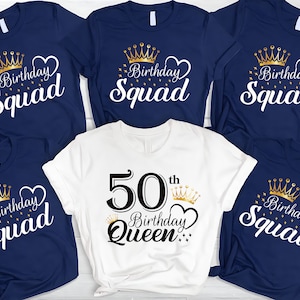 Custom 50th Birthday Squad Shirts, Personalized Birthday Group Shirts ...