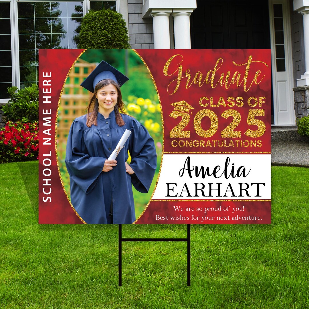 Personalized Graduation Yard Sign 2025 With Photo - Grad Sign, Class of ...