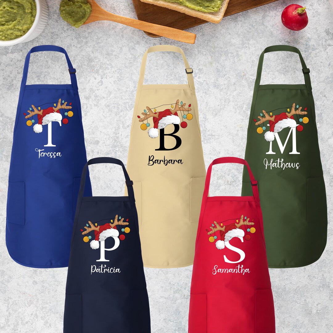 Personalized Matching Christmas Apron, Adjustable Neck, Full-length ...