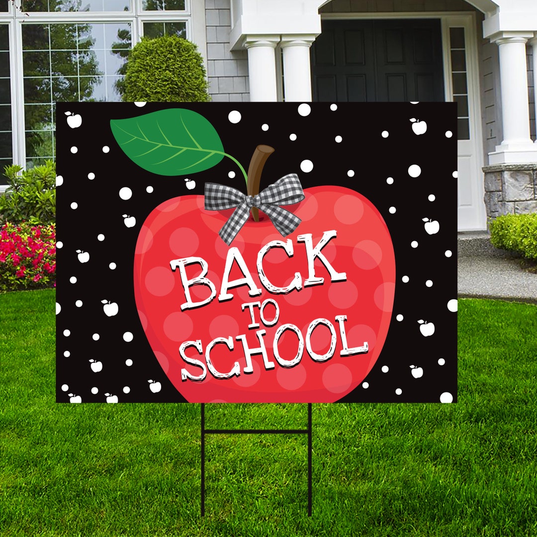 Back to School Yard Sign, Coroplast Fun Back to School Outdoor Lawn ...