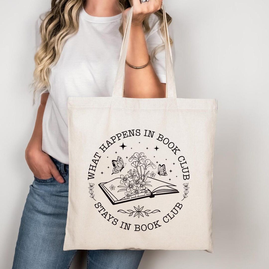 What Happens in Book Club Stays in Book Club Tote Bag, Book Nerd Tote ...