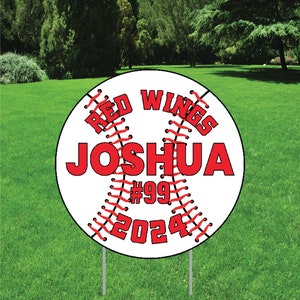 Personalized Baseball Yard Sign Decoration - Custom Team, Name, Number ...