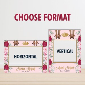 Personalized Mehndi Selfie Frame, Mehndi Selfie Frame, Photo Booth ...