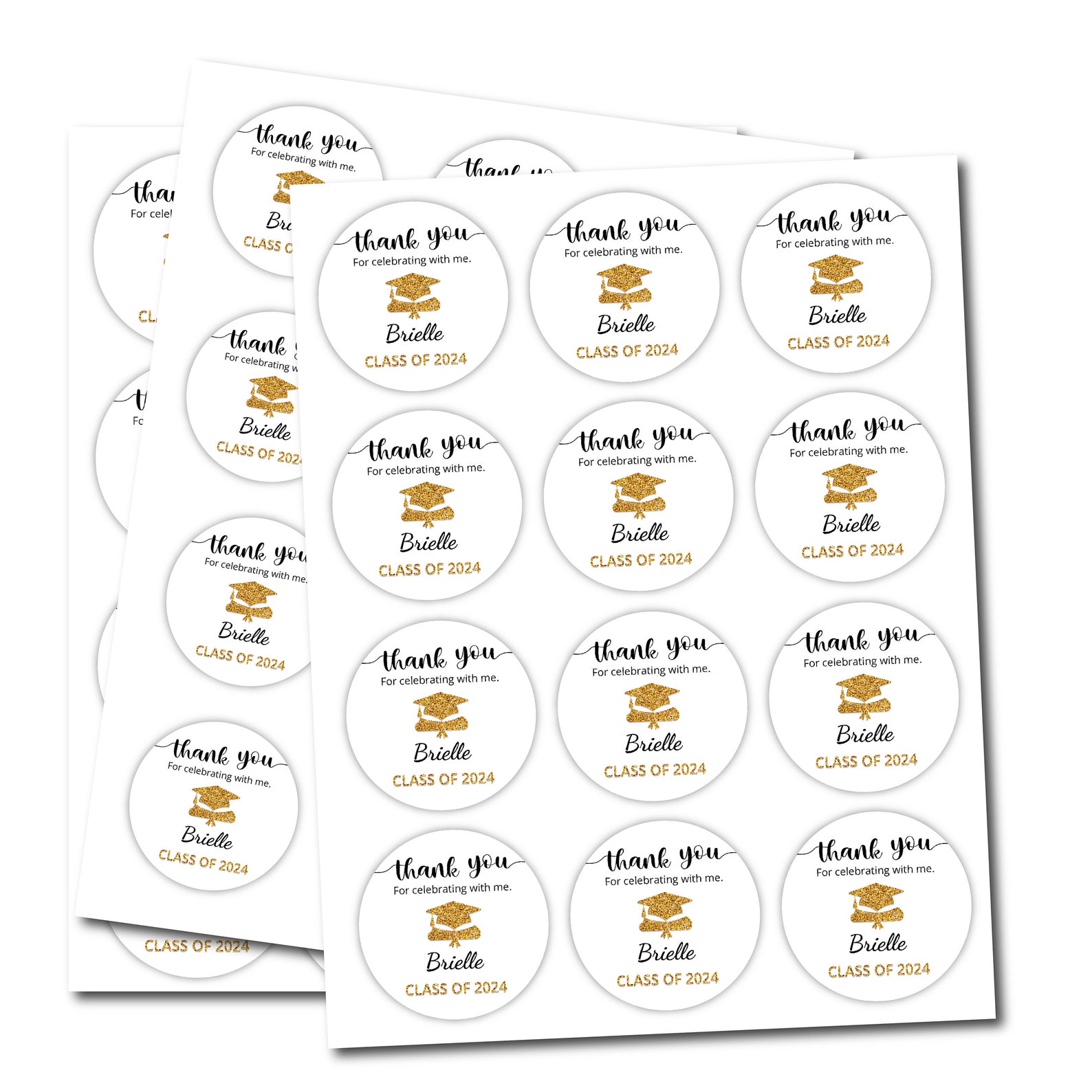 Personalized Graduation 2024 Stickers, Custom Class of 2024 Stickers ...