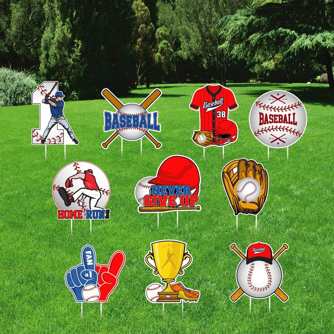Baseball Yard Sign Cutouts - Sports Themed Outdoor Decorations ...